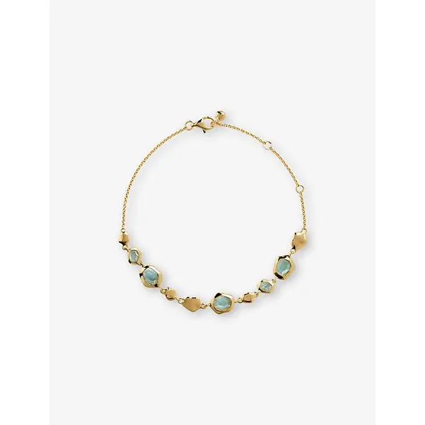 Monica Vinader Odyssey Pebbled Aquamarine Chain Bracelet - Blue
