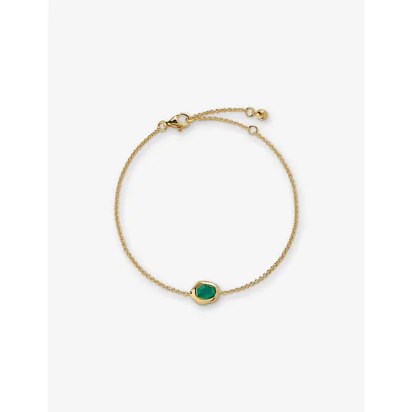 Monica Vinader Odyssey Onyx Vermeil Chain Bracelet - Green