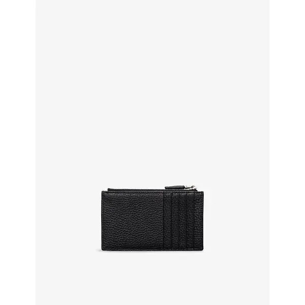Prada Triangle-logo Zipper Leather Card Holder