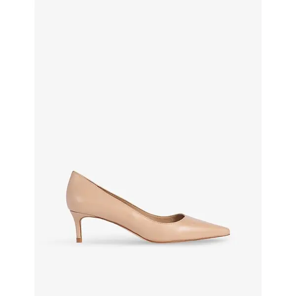 LK BENNETT Ava Leather Pointed Kitten Heel Courts - Bei-trench