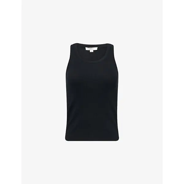 Vince Scoop-neck Stretch-jersey Top - Black