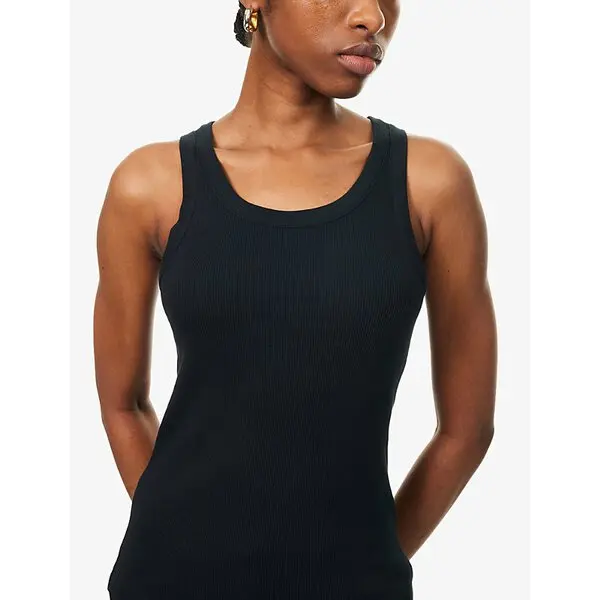 Vince Scoop-neck Stretch-jersey Top - Black