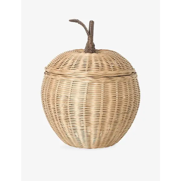 FERM LIVING Apple Braided Rattan Large Storage Basket - Natural