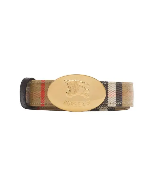 Burberry - Reversible Check And Knight Stamp Belt