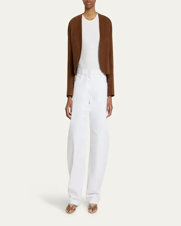 Alaïa Rounded High-rise Jeans - Blanc