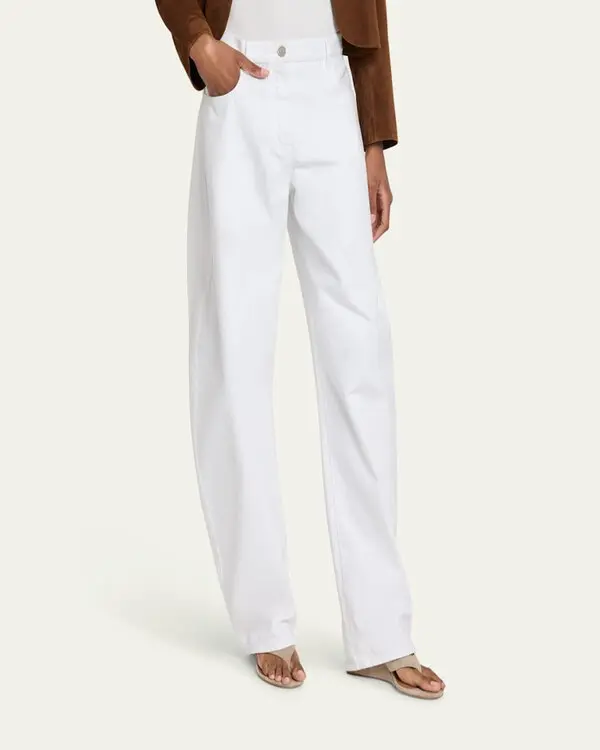 Alaïa Rounded High-rise Jeans - Blanc