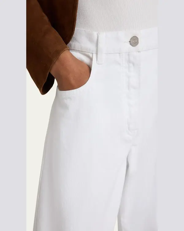 Alaïa Rounded High-rise Jeans - Blanc