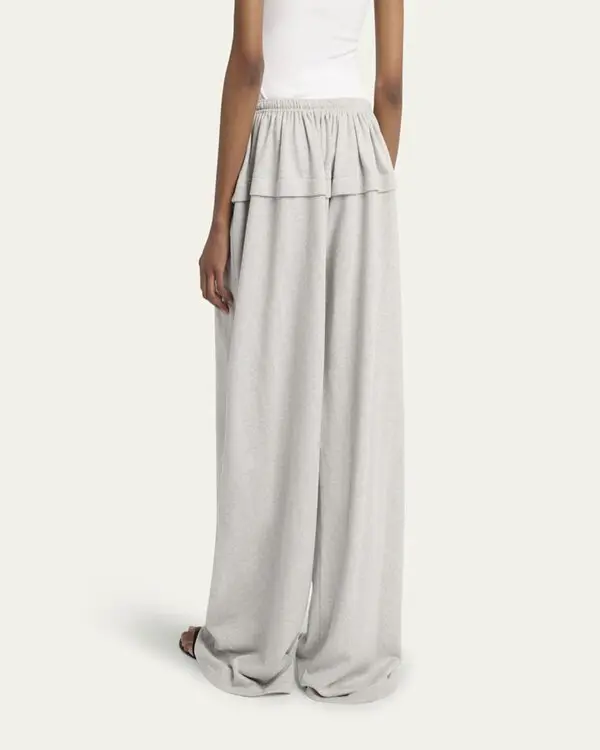 Alaïa Ruffle-trimmed Track Pants - Gris Melange