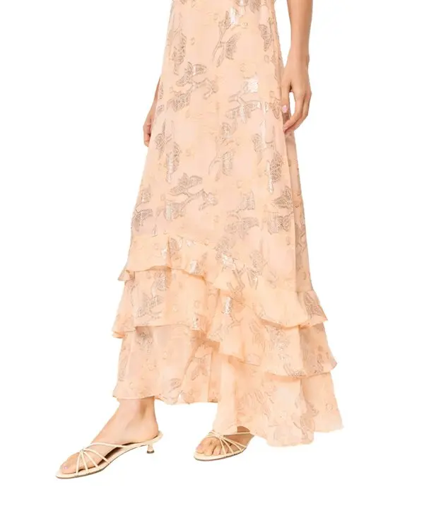 Cami Nyc Esmeralda Metallic Chiffon Dress - Light Peach