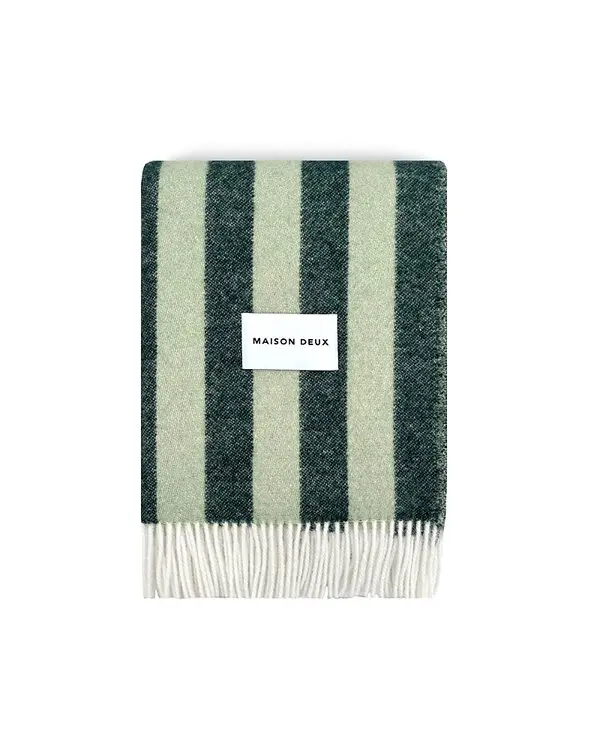 MAISON DEUX Candy Wrap Blanket, 4.25' X 6.5 - Green And Sage