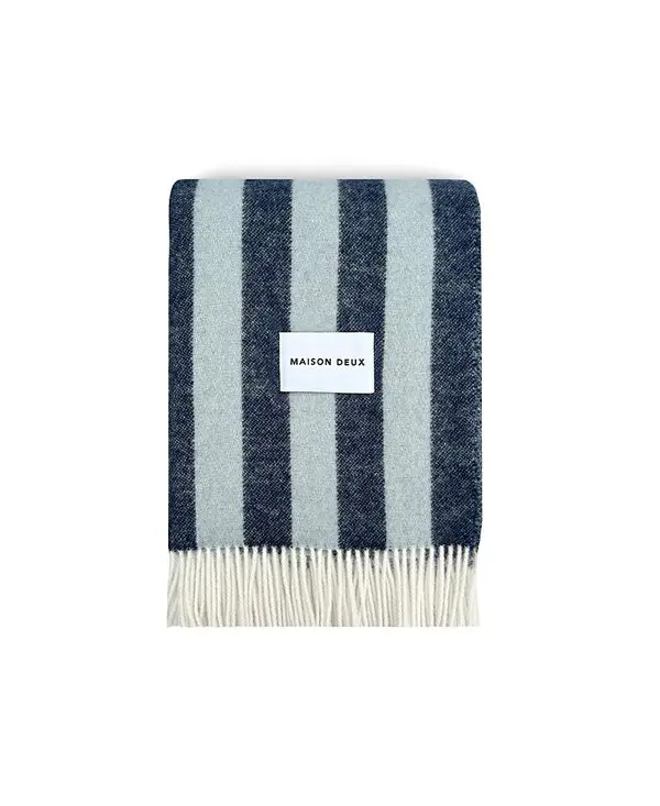 MAISON DEUX Candy Wrap Blanket, 4.25' X 6.5 - Navy