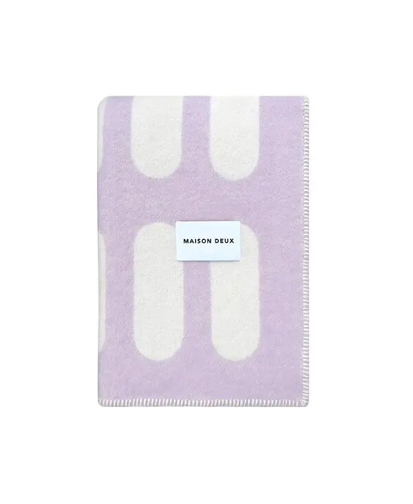 MAISON DEUX Cubics Blanket, 4.25' X 6.5 - Chill Pill Lilac
