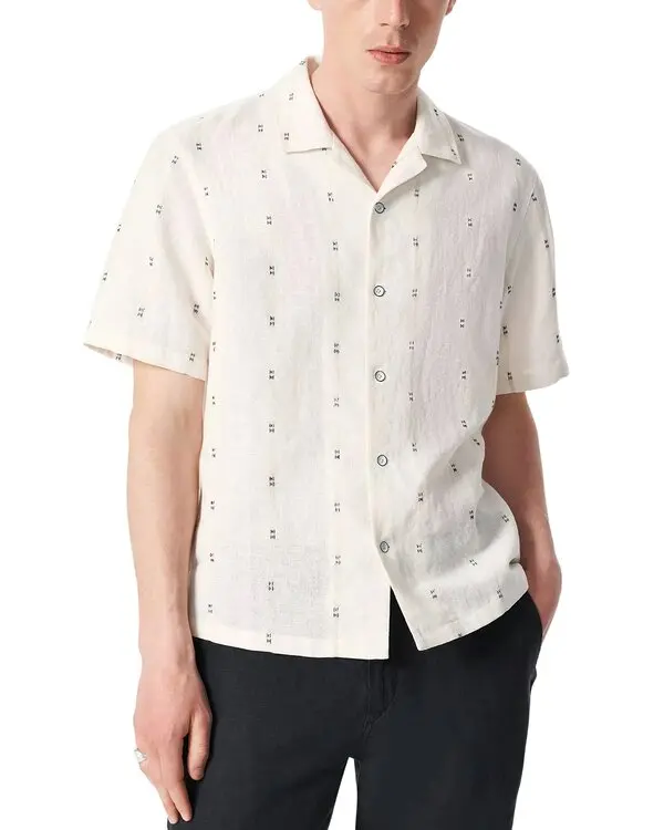 Rag & Bone Avery Embroidered Linen Shirt - White Remi Stripe