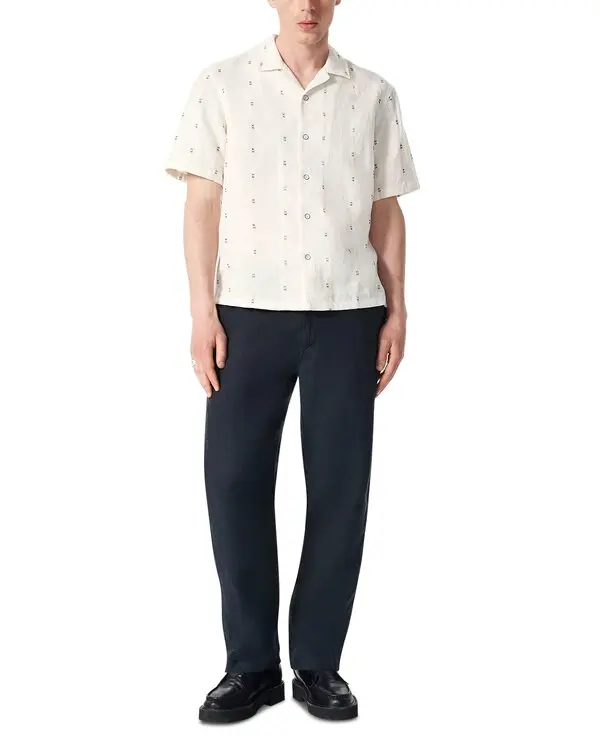 Rag & Bone Avery Embroidered Linen Shirt - White Remi Stripe