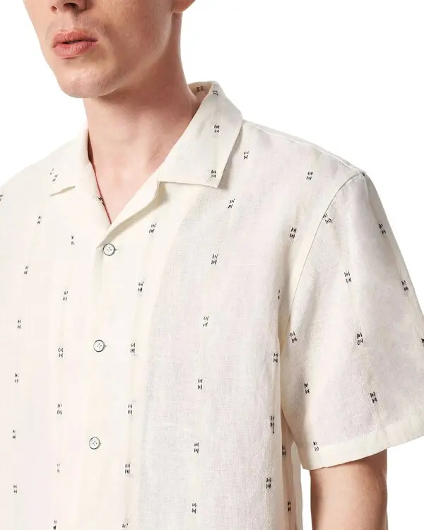 Rag & Bone Avery Embroidered Linen Shirt - White Remi Stripe