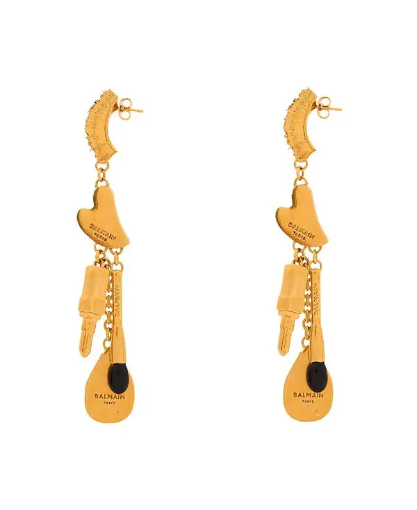 Balmain Beauty Charm Pendant Earrings - Gold