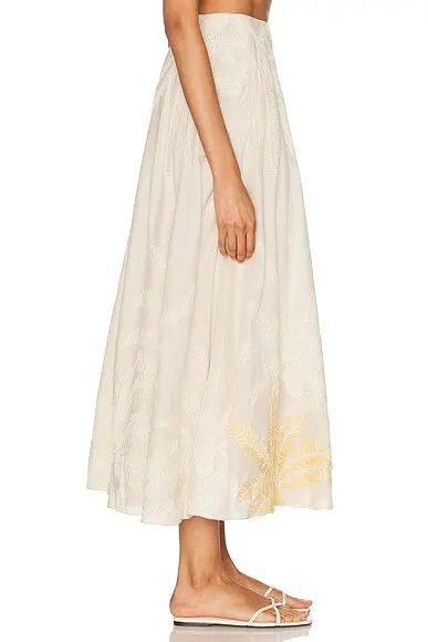 Johanna Ortiz Embroidered Ankle Skirt