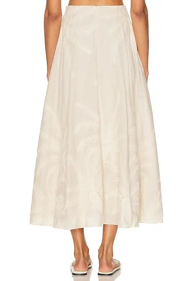 Johanna Ortiz Embroidered Ankle Skirt