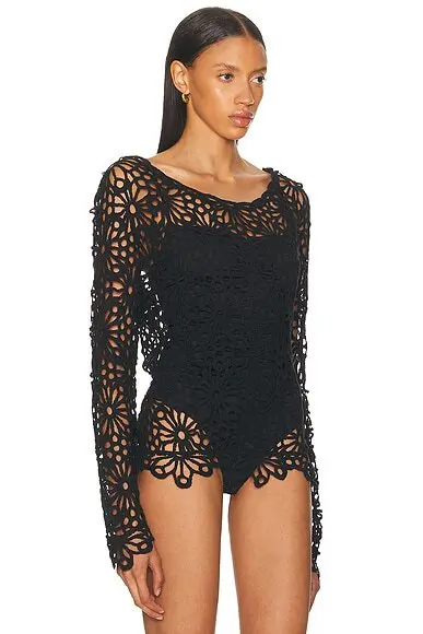 Norma Kamali Off Shoulder Raglan Top - Black
