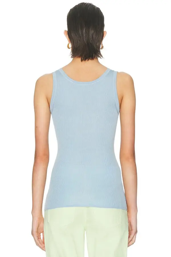 Renggli Scoop Neck Rib Tank Top - Azure