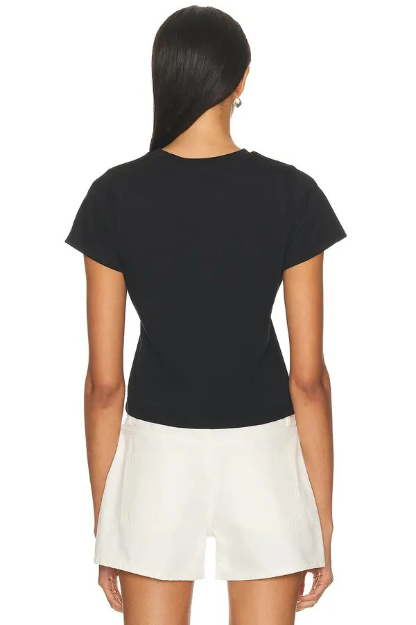 Renggli Cropped Cotton T-shirt In White - Ink