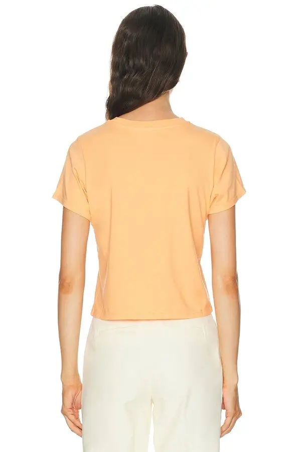 Renggli Cropped Cotton T-shirt In White - Melon