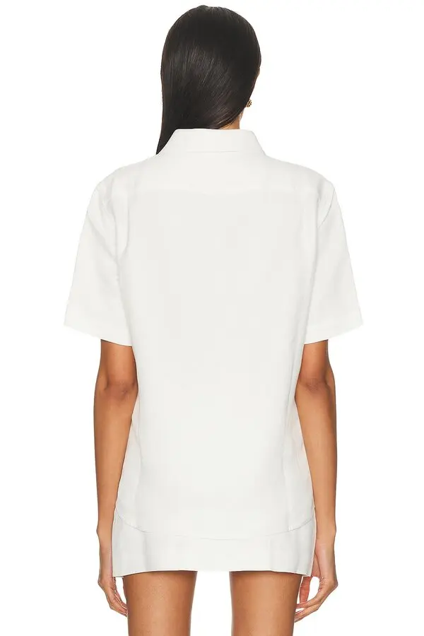 Renggli Short Sleeve Linen Button Up Top