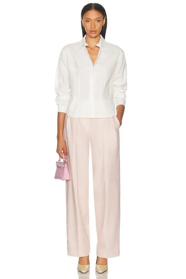 Renggli Cropped Long Sleeve Button Up Top