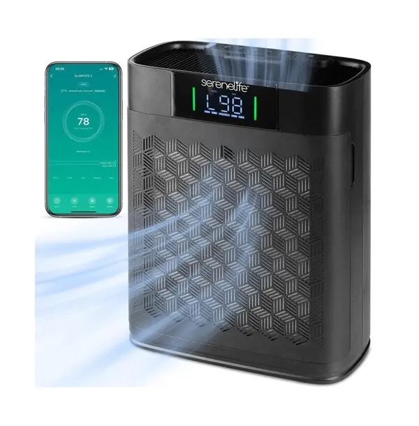 SERENELIFE High-performance Air Purifier With Sleep Mode - Black