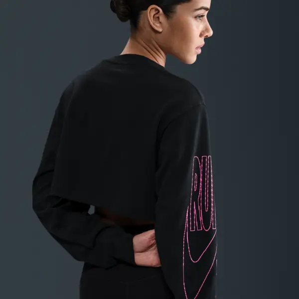 Nike After Dark Tour Oversized Long-sleeve Cropped T-shirt