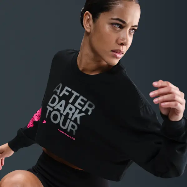 Nike After Dark Tour Oversized Long-sleeve Cropped T-shirt
