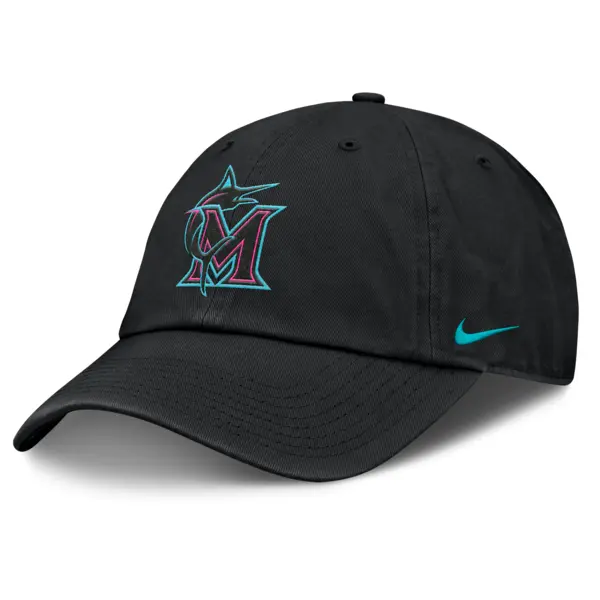 Nike Miami Marlins City Connect Club Mlb Adjustable Hat - Black