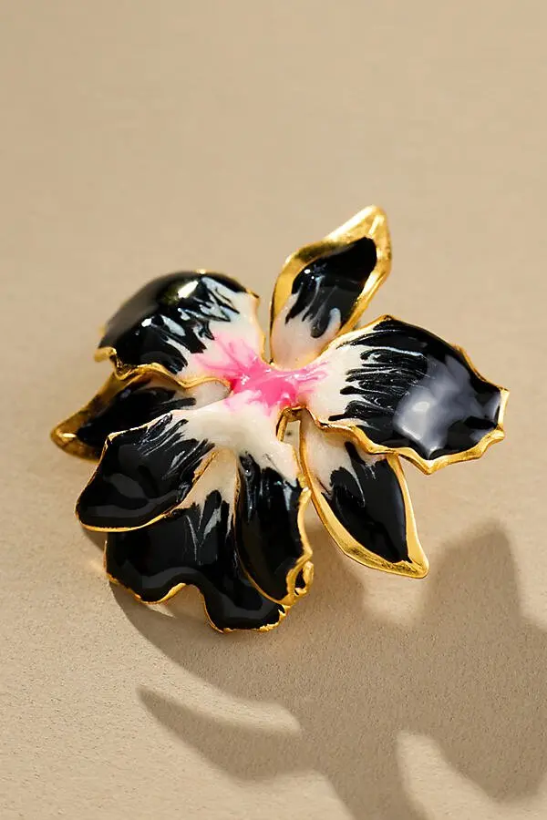 THE PINK REEF Vanilla Orchid Post Earrings - Black