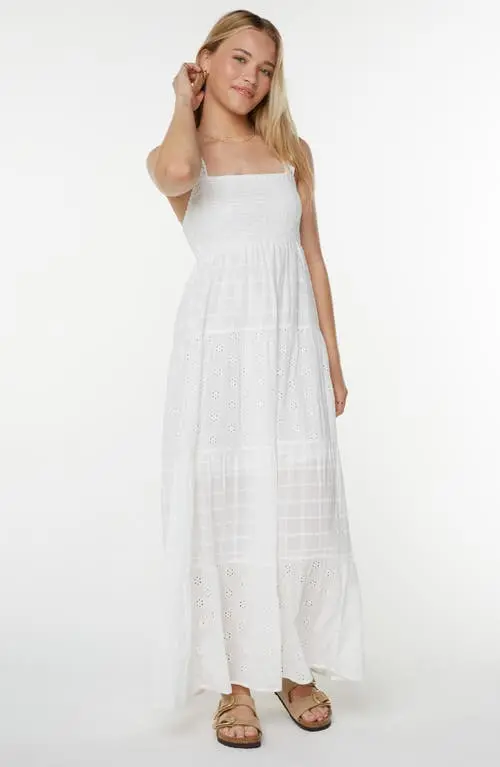 Roxy Lily Bloom Eyelet Ruffle Maxi Dress