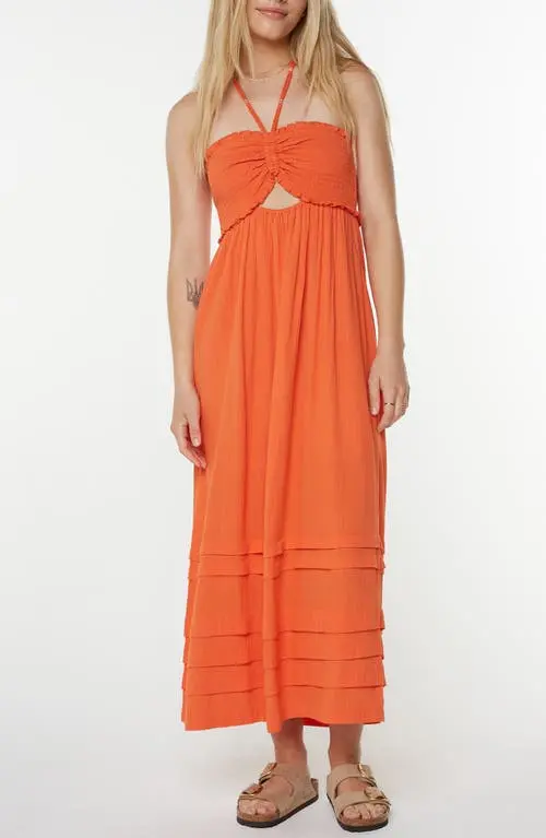 Roxy Saltwater Sweetness Convertible Maxi Dress - Tigerlily Solid