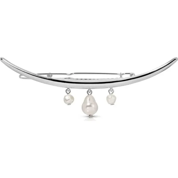 Ettika Mermaid Imitation Pearl Barrette - Silver
