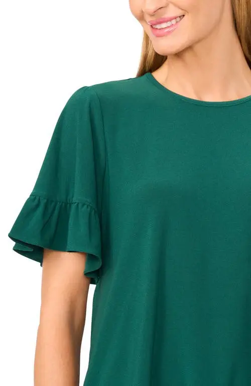CECE DUPRAZ Ruffle High-low Crepe Knit Top
