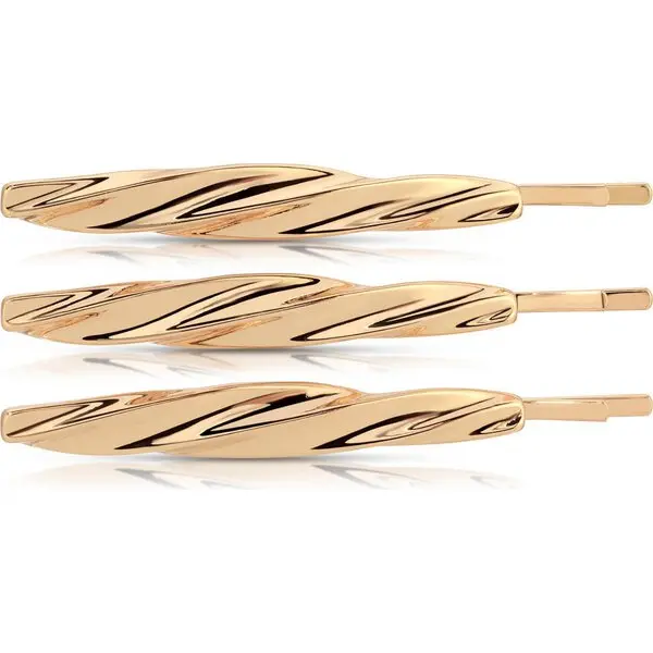 Ettika 3-pack Twisted Barrettes - Gold