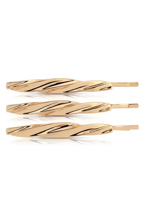 Ettika 3-pack Twisted Barrettes - Gold