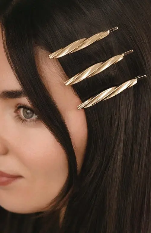 Ettika 3-pack Twisted Barrettes - Gold