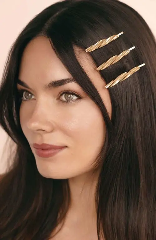 Ettika 3-pack Twisted Barrettes - Gold