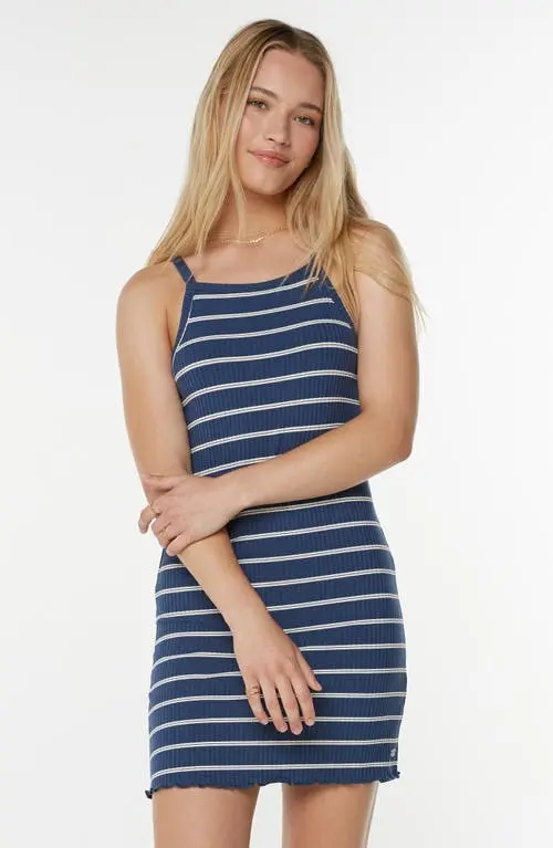 Roxy Ribbed Tank Mini Dress - Sargasso Sea Sailing Stripe