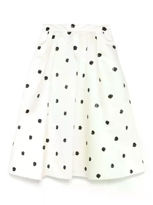 MARKGONG Polka Dot A-line Skirt - White