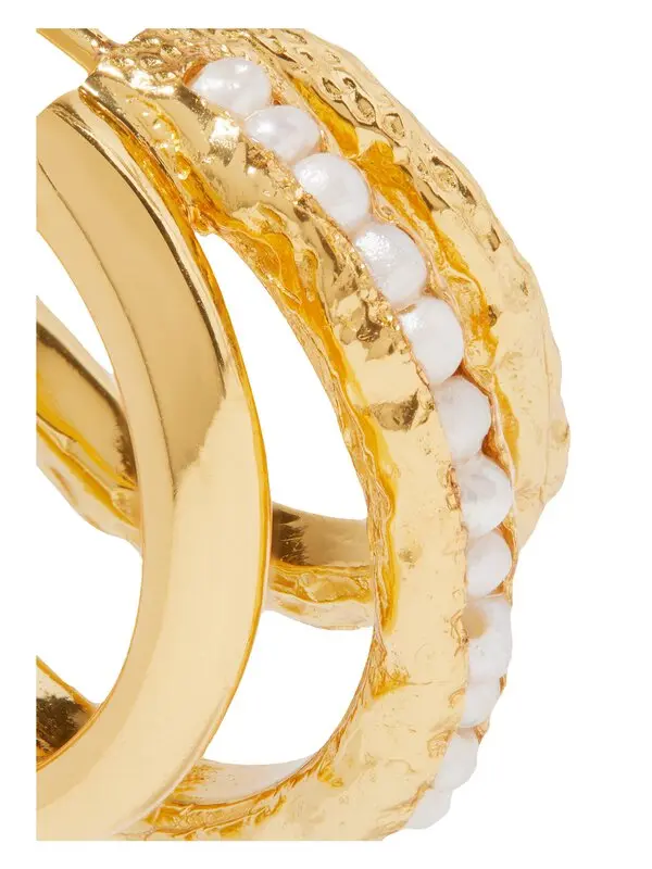 Pacharee Plated Pearl Hoop Earrings Gold Editorialist