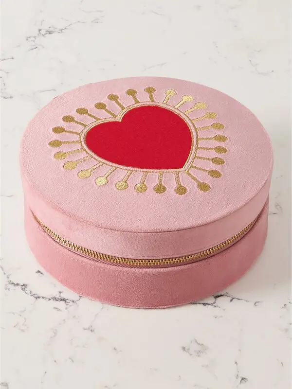 L’ATELIER NAWBAR Sacred Heart Large Velvet Jewelry Box - Pink