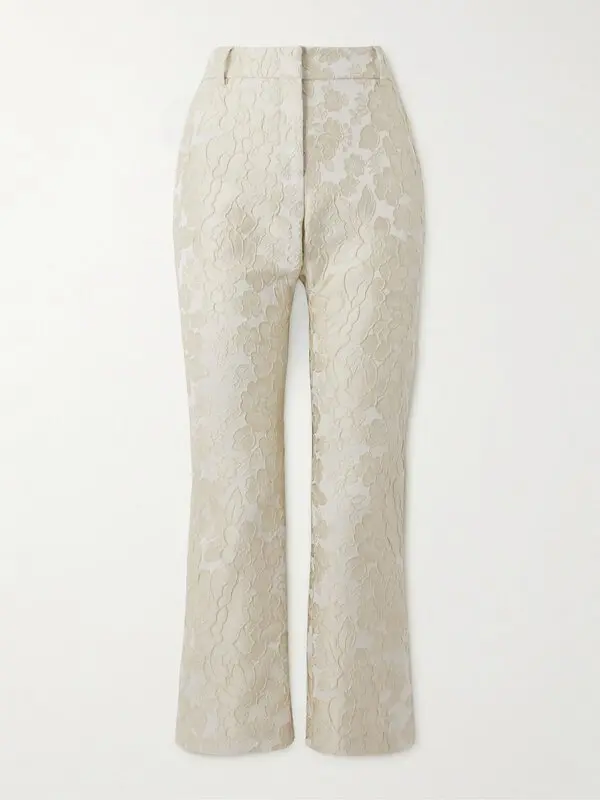 La DoubleJ 24/7 Cropped Brocade Bootcut Pants