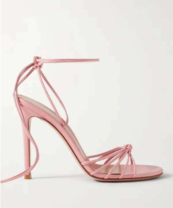 GIANVITO ROSSI 95 Knotted Leather Sandals - Baby Pink