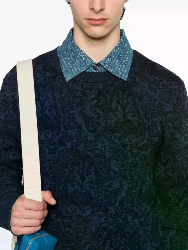 Etro Paisley-motif Sweater - Blue