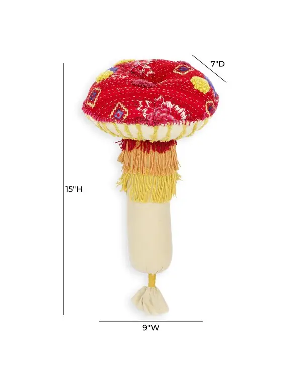 TOV FURNITURE Mushroom Hand Sewn Pillow
