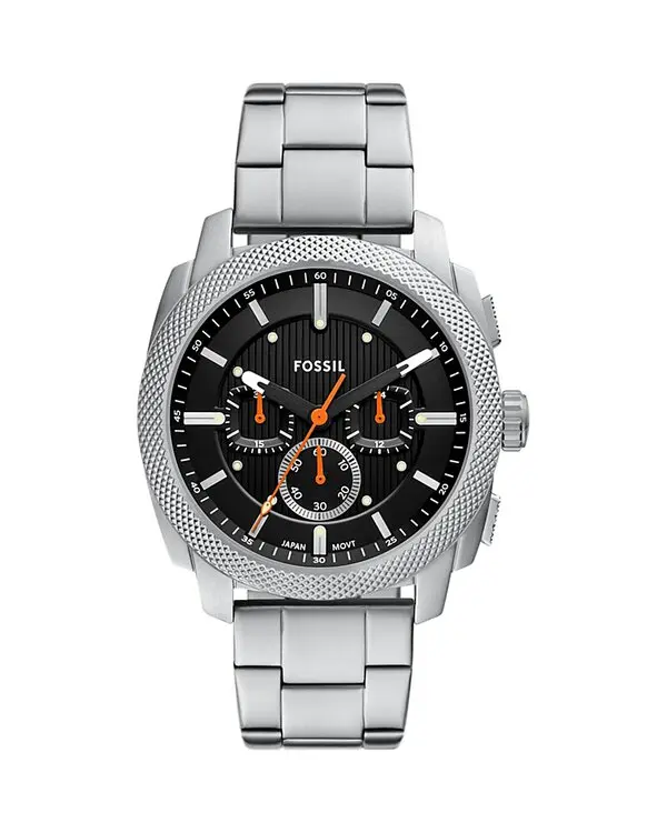 Fossil Machine Chronograph Stainless Steel Watch, 44mm - Black/silver